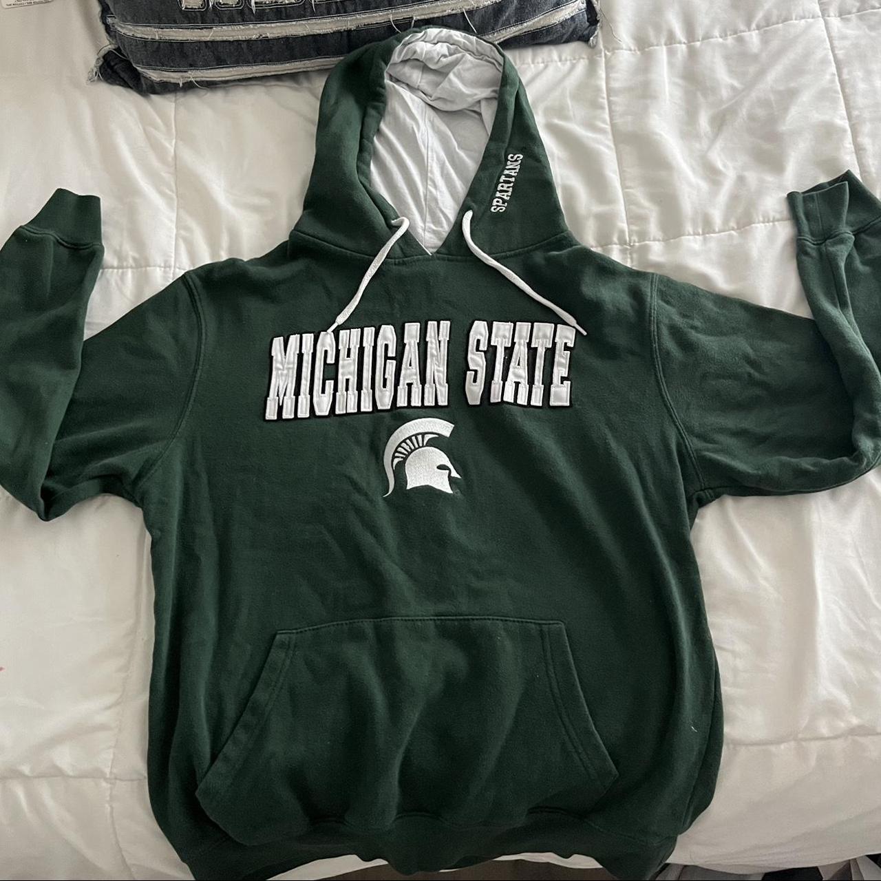 Dark green mich state hoodie. Literally worn once! - Depop