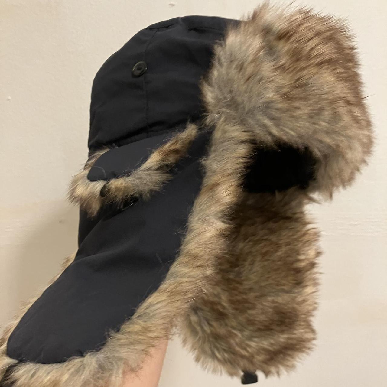 navy blue and brown Russian Fuzzy Ushanka Hat Unisex... | Depop
