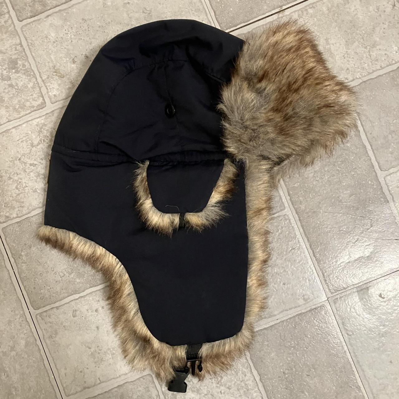 navy blue and brown Russian Fuzzy Ushanka Hat Unisex... | Depop
