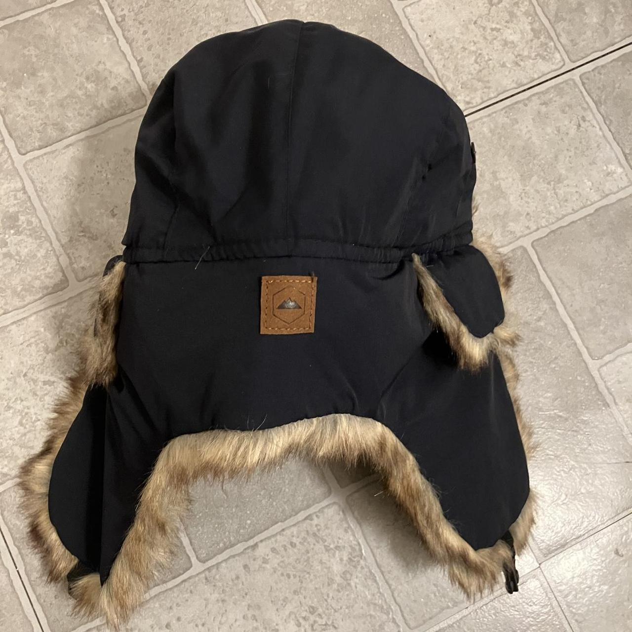 navy blue and brown Russian Fuzzy Ushanka Hat Unisex... | Depop