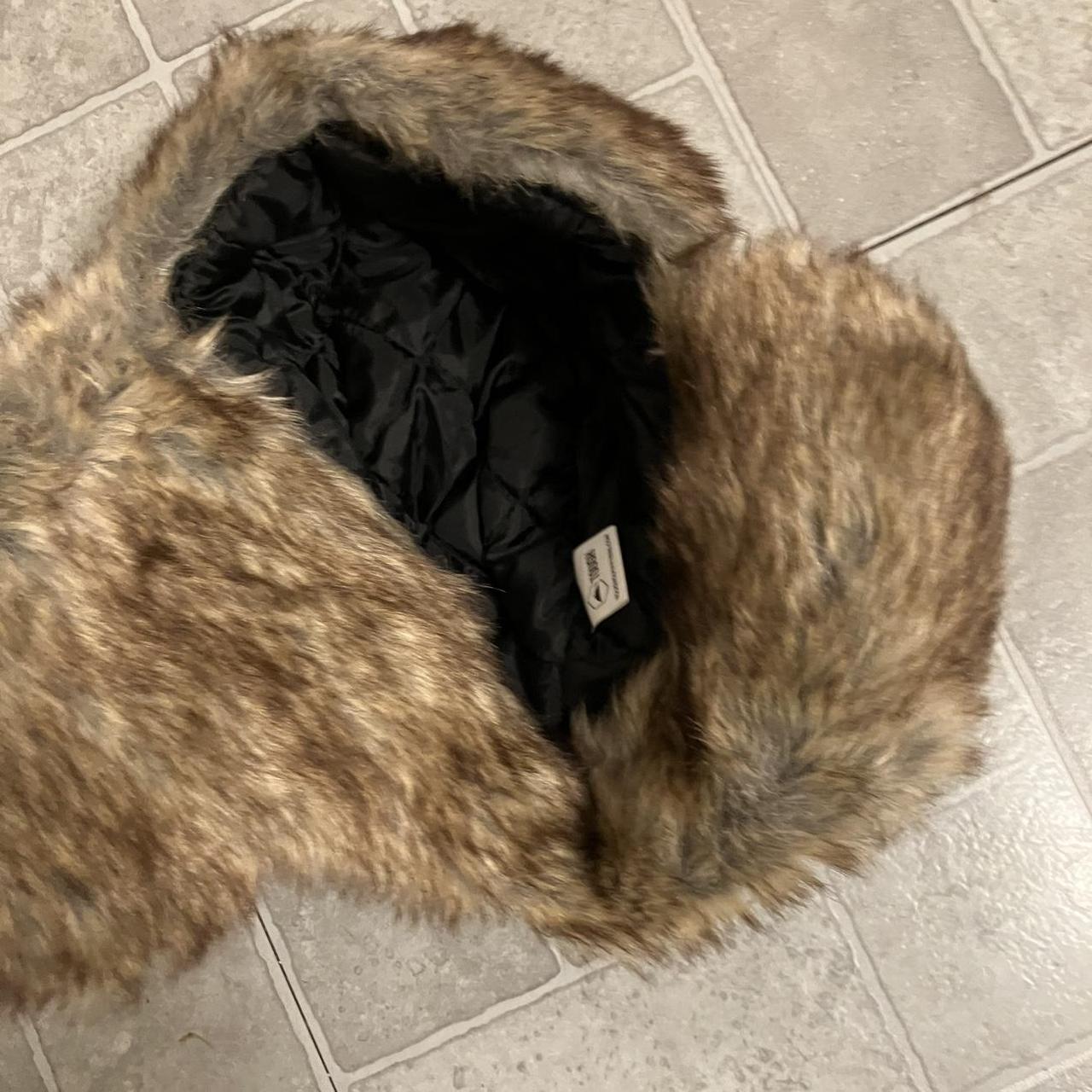 navy blue and brown Russian Fuzzy Ushanka Hat Unisex... | Depop