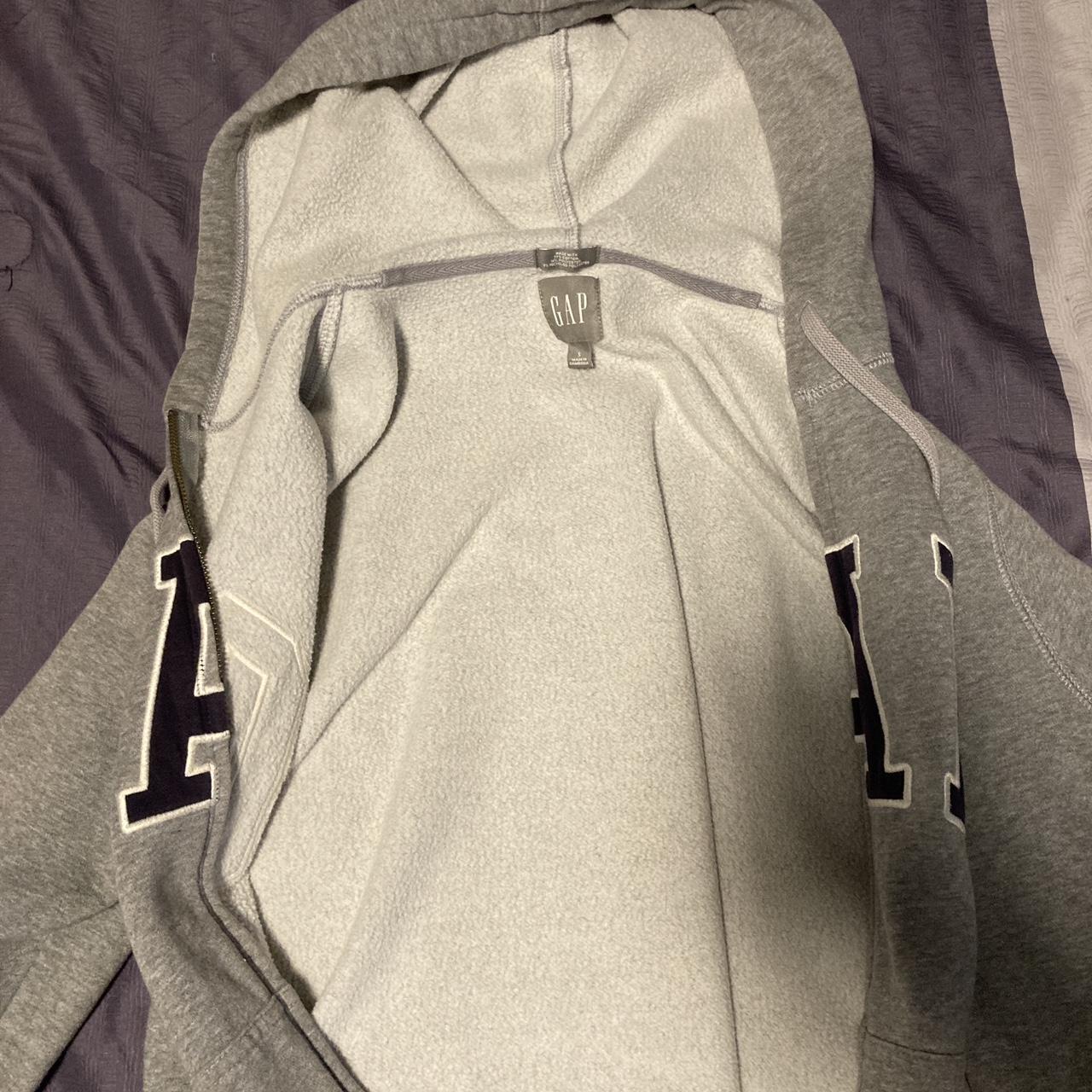 Gray gap zip up size small somewhat worn no stains... - Depop