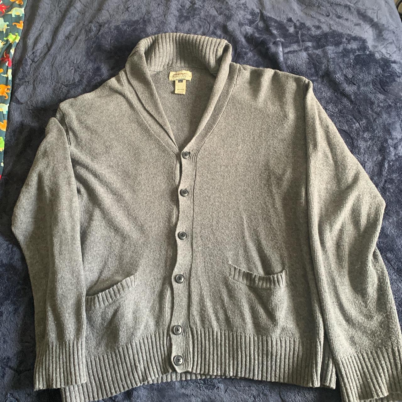 90’s “American Rage” Light Grey Men’s Cardigan | in... - Depop