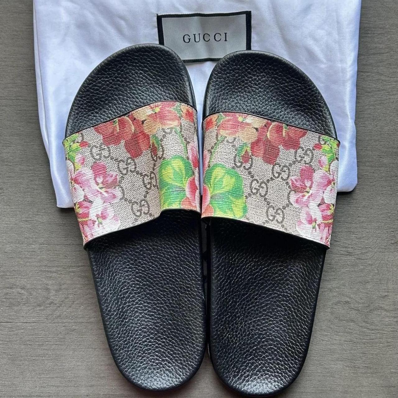 Supreme bloom Gucci slides! Gucci slides, good... - Depop