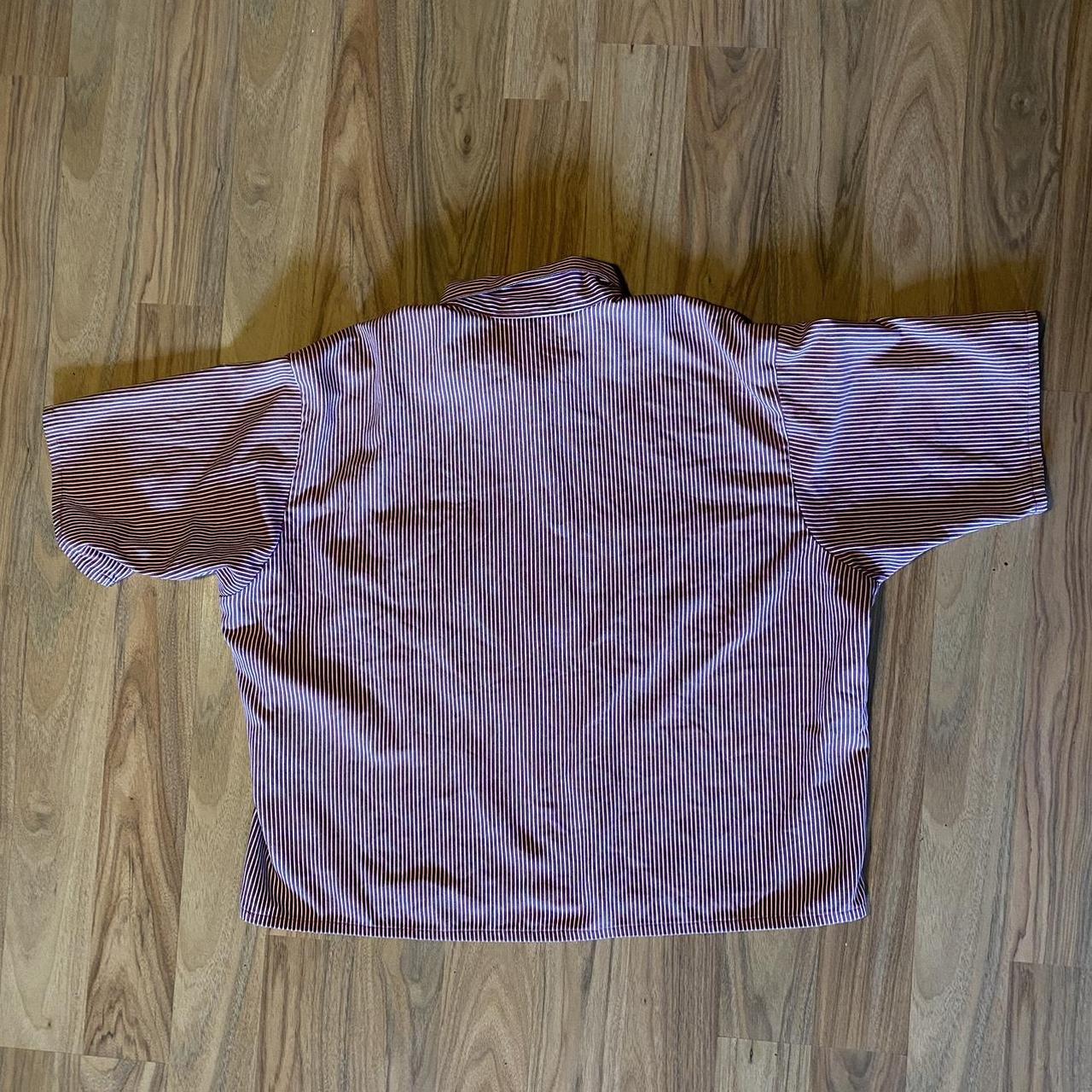 XXL Ben Davis Red & White Striped Polo Work Shirt.... - Depop