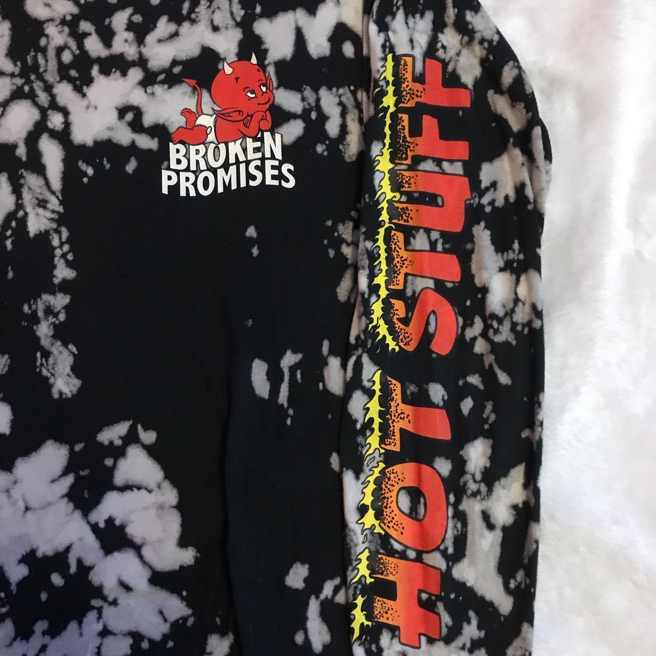 •Grey and black long sleeve Broken Promises x hot... - Depop