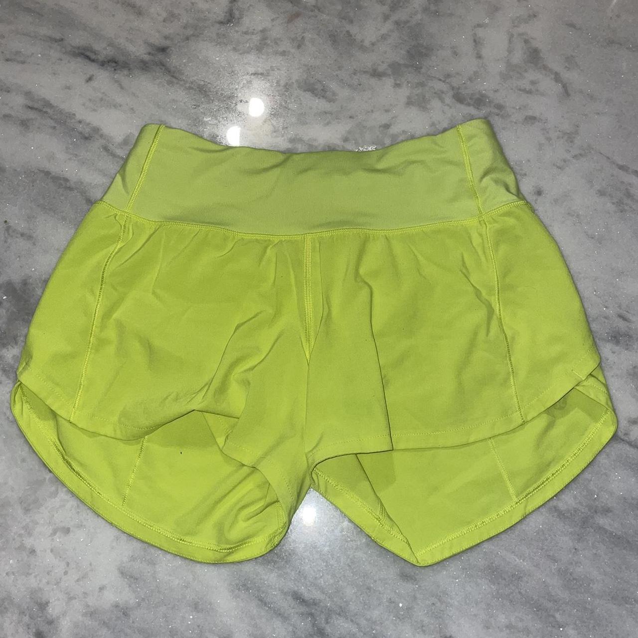 Neon yellow Lululemon Speed Up Mid-Rise Lined Short... - Depop