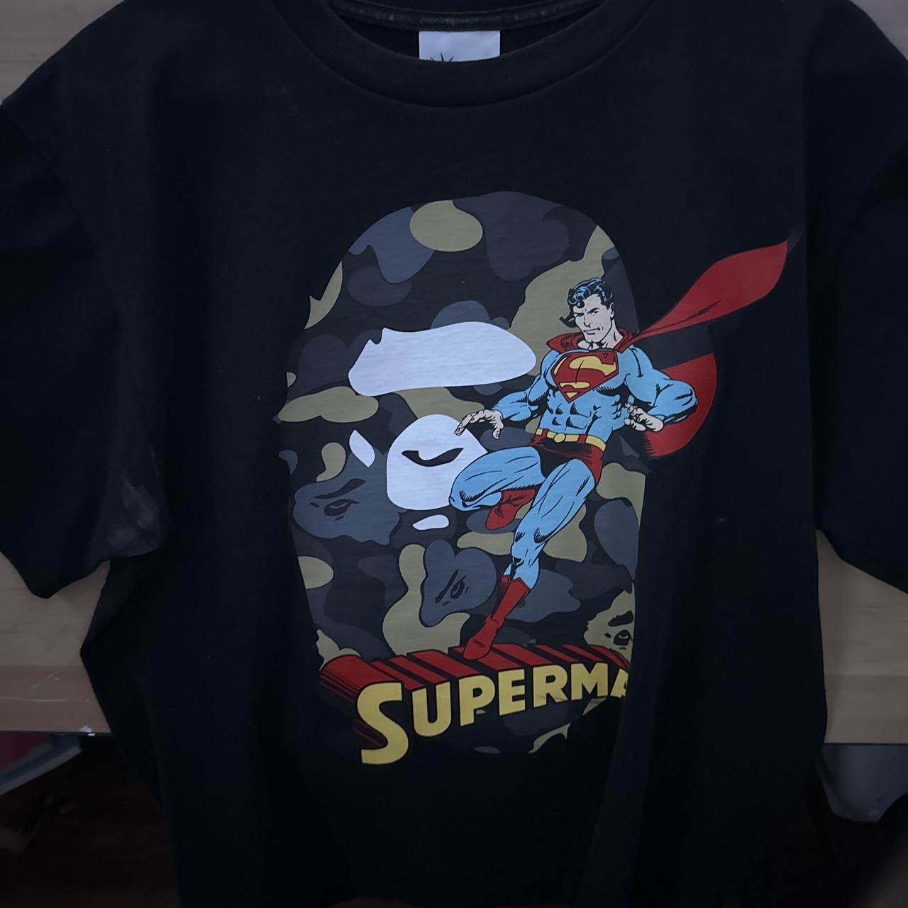 BAPE Superman tee good condition only some stains on... | Depop
