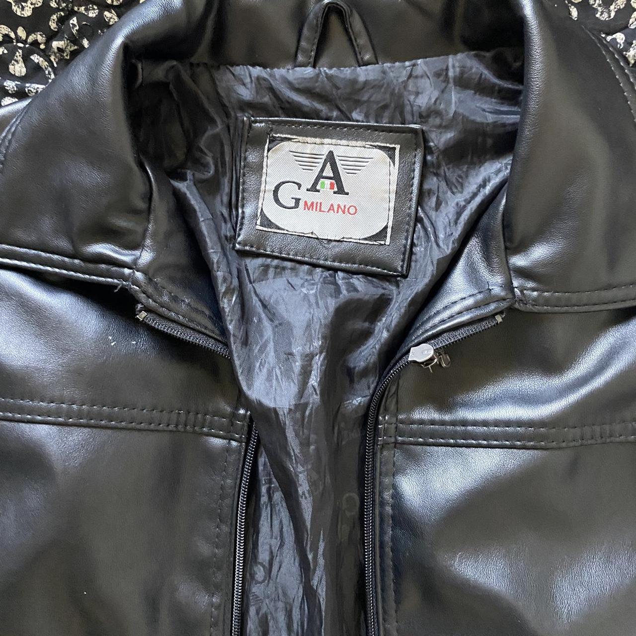 G Milano Italian leather jacket! Medium/small I’m... - Depop
