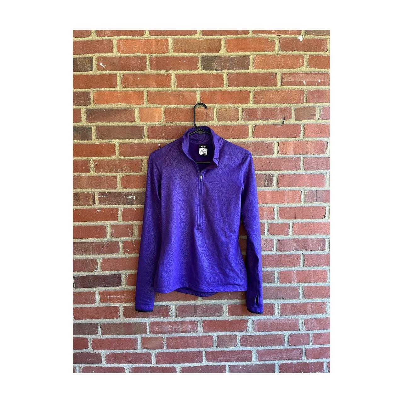 Nike Pro purple snake print long sleeve 1/4 zip top... | Depop