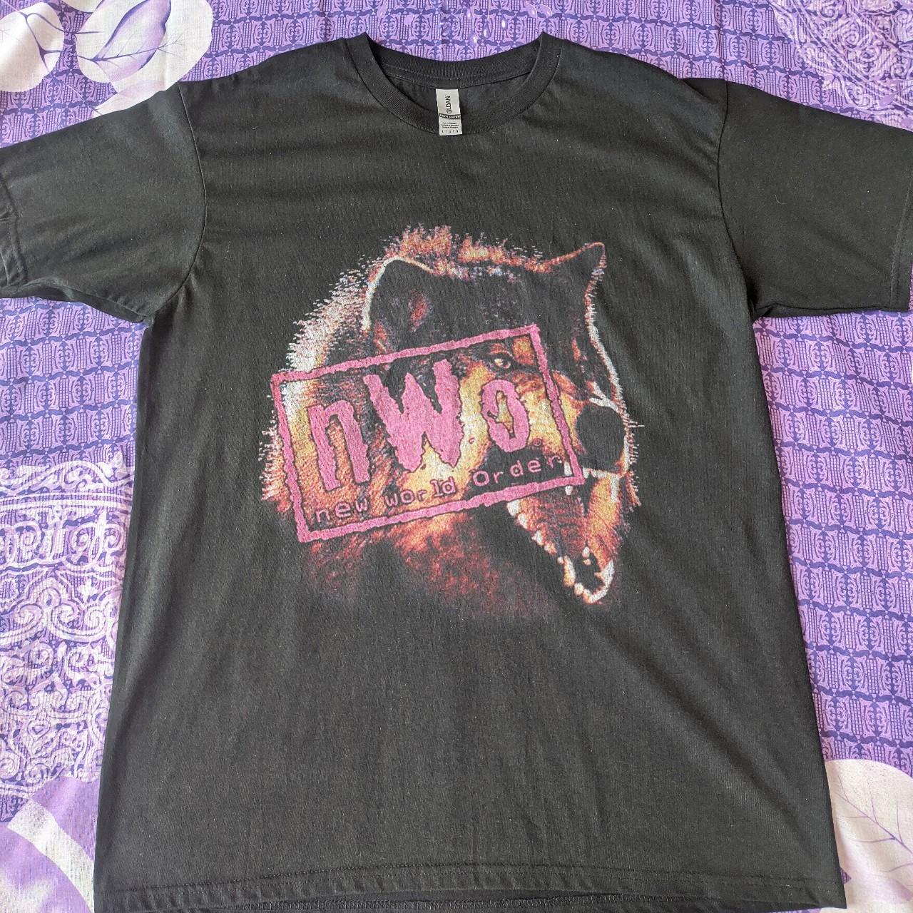 T-Shirt NWO Wolfpack WWF WCW Gildan heavy cotton... - Depop