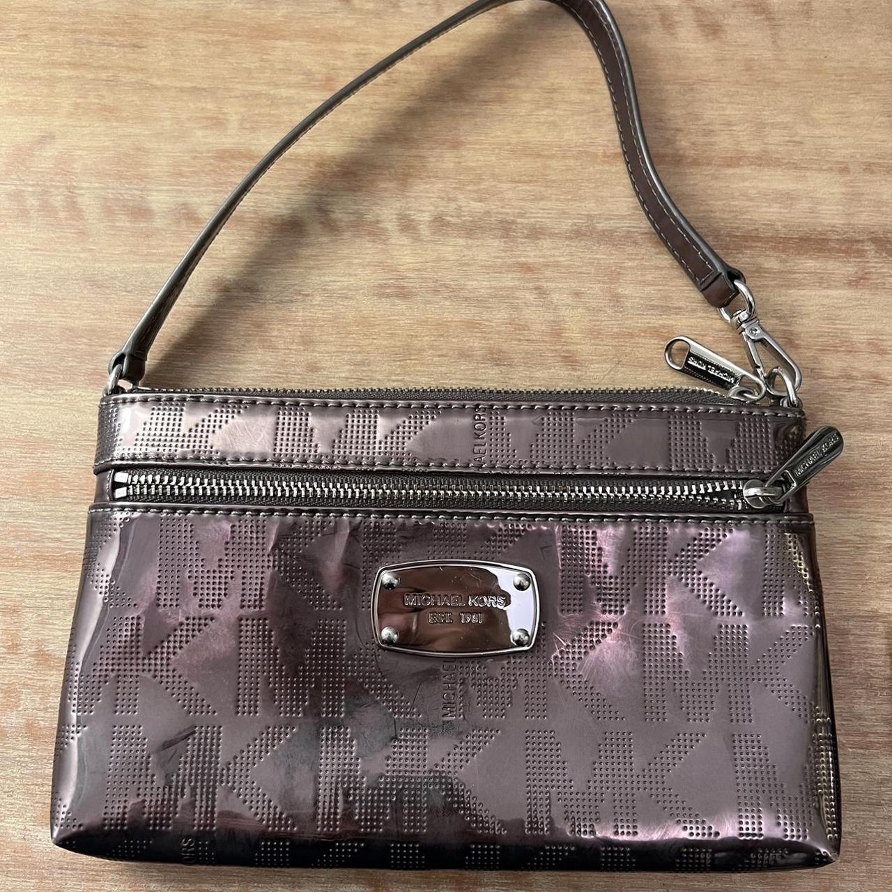 Michael Kors jet set MK mirror metallic double zip... - Depop