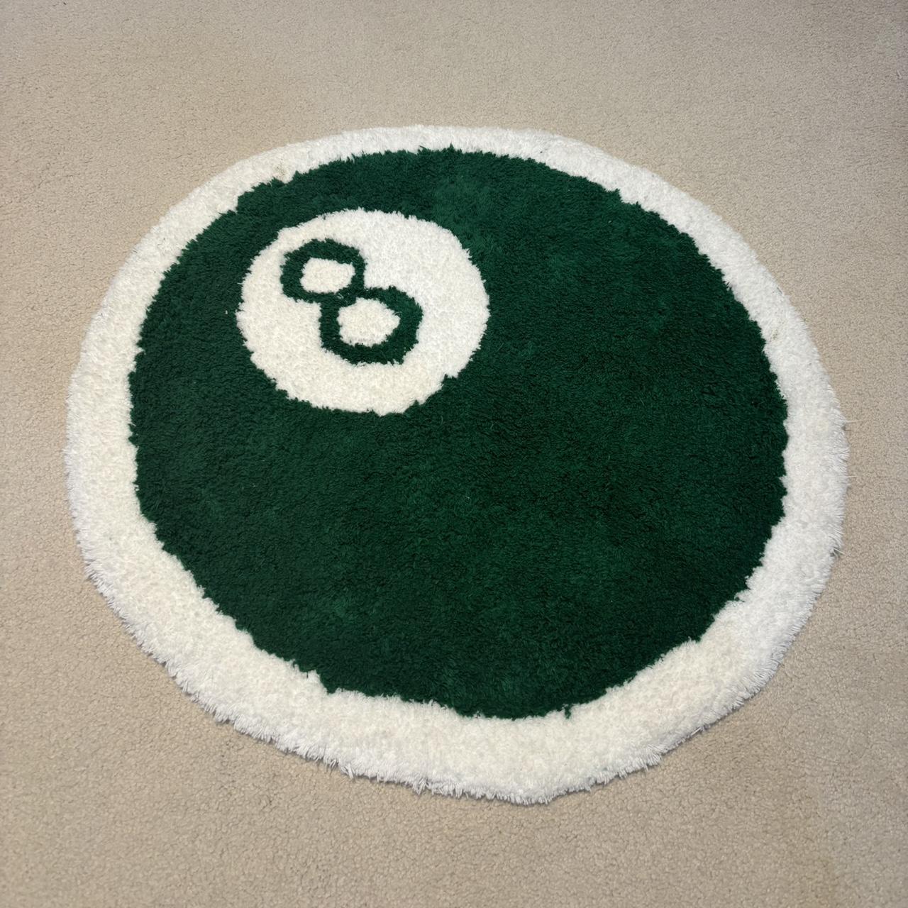 Green 8-ball Rug (Hand Tufted) - Depop