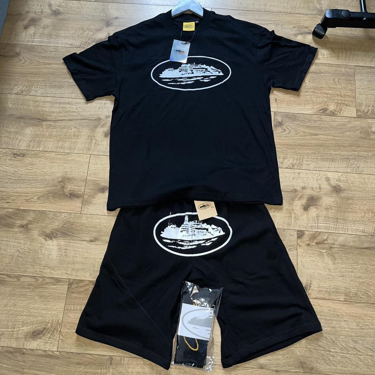 OG corteiz men’s short & tee matching set black... - Depop