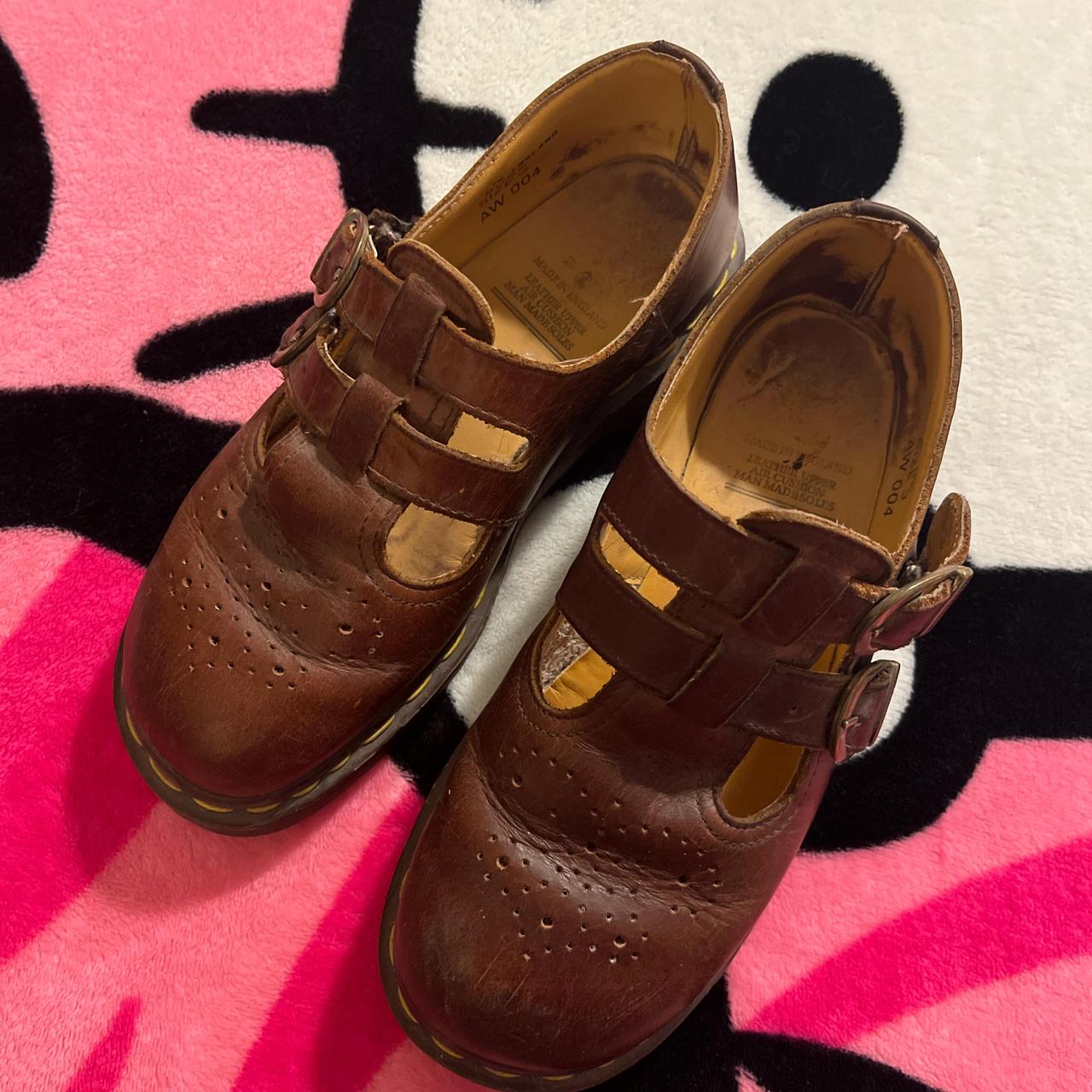 Brown Mary Jane 8065 grungy vintage doc... | Depop