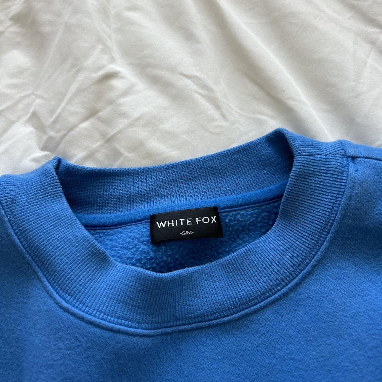 Blue white fox crew neck #whitefox #crewneck #trendy - Depop