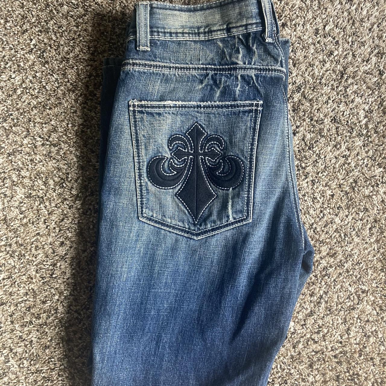Rare asf affliction jeans skull pattern Y2K... - Depop
