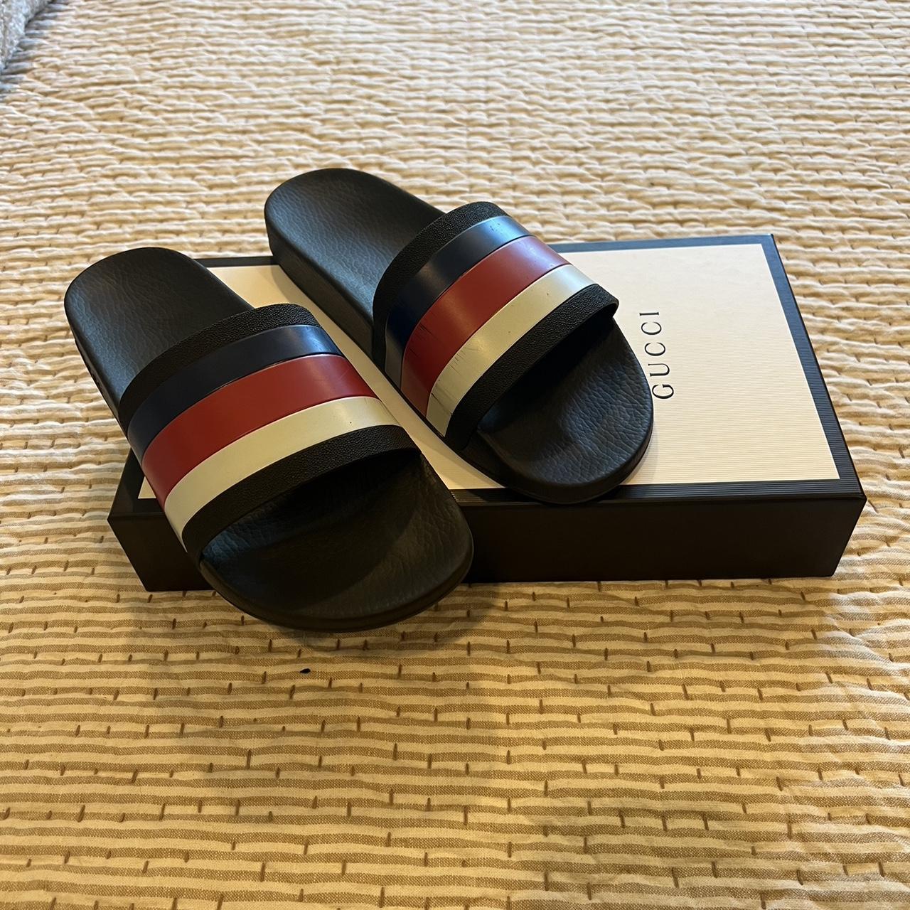Gucci Pursuit pool slides, hardly used but have some... - Depop