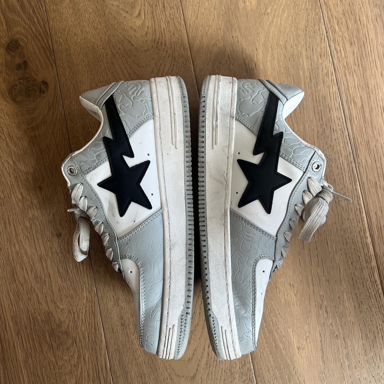REP Bapestas grey/black lows Worn in but still in... - Depop
