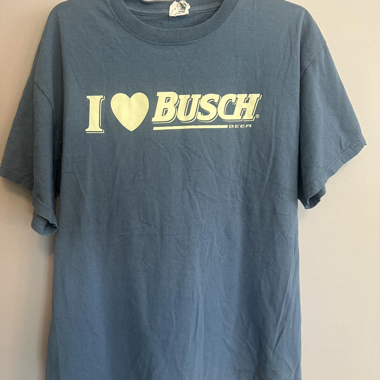 I HEART BUSCH BEER T-SHIRT VINTAGE SIZE L #busch #beer - Depop