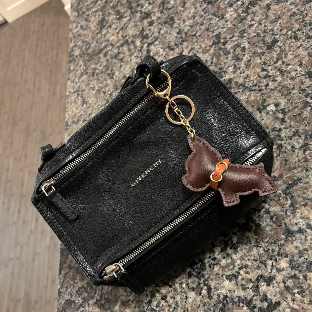 The Roxy Brown leather terrier hanging keychain for... - Depop