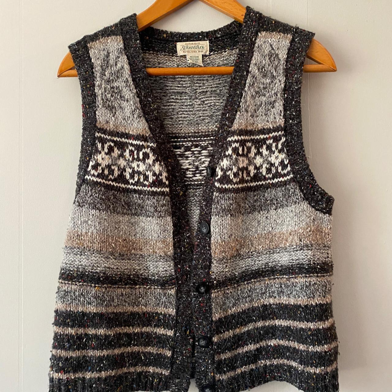 Vintage Granola Grandma Vest 90's Size Medium In... - Depop