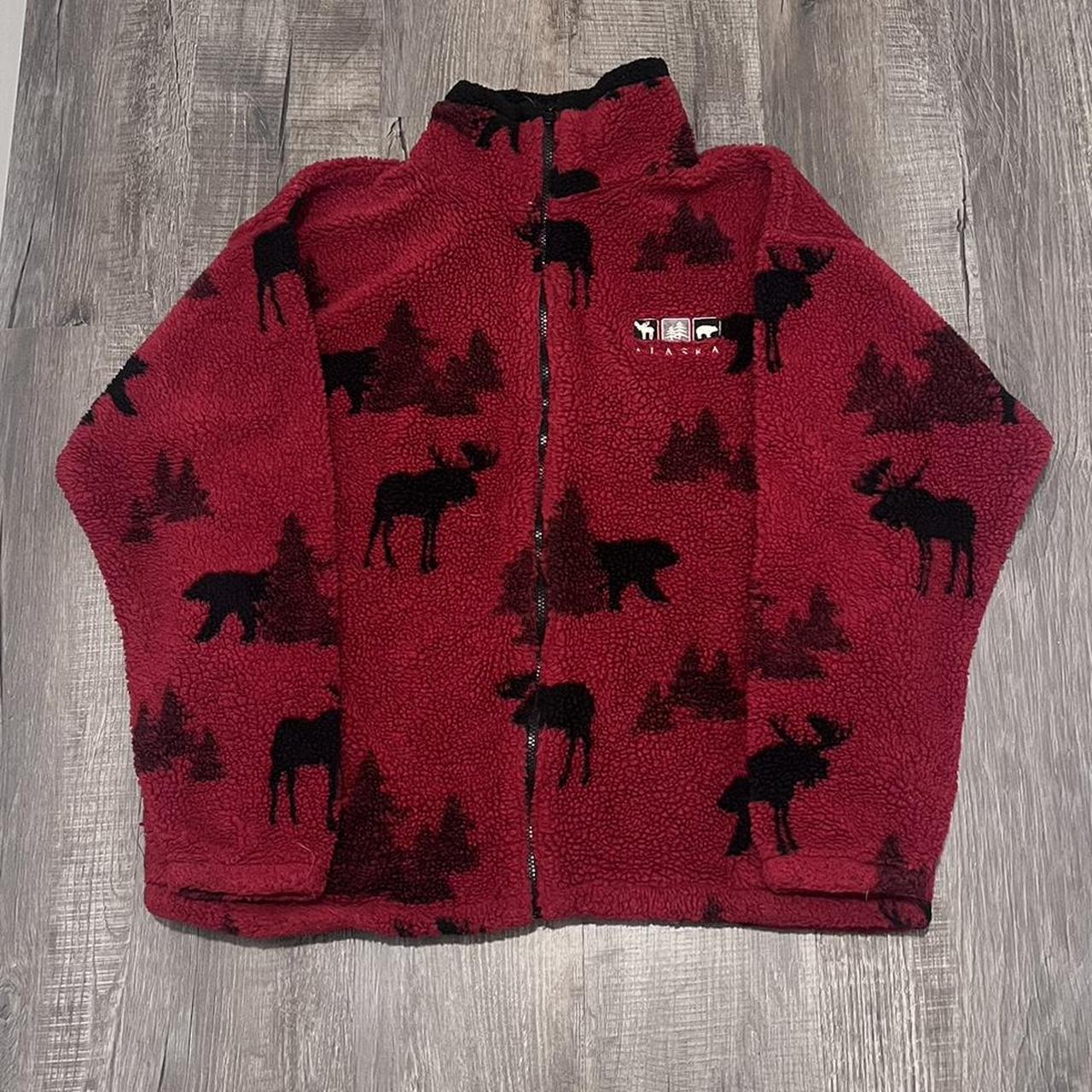 Vintage red moose fleece Size XL great... - Depop