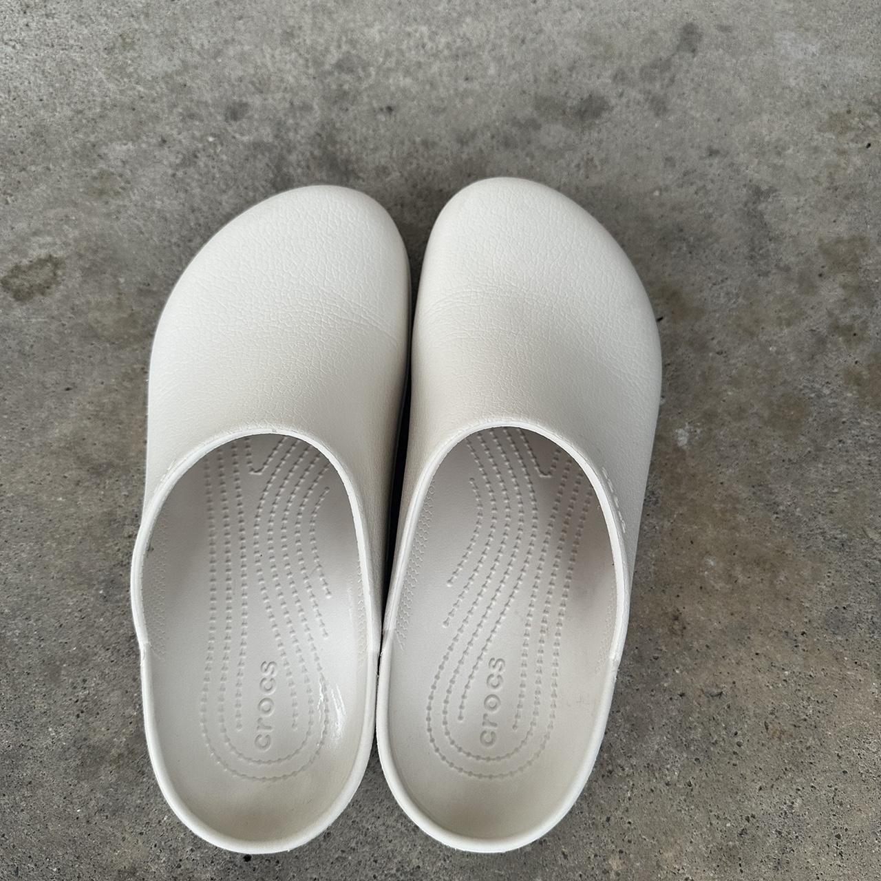 Cream Off-white color crocs - great condition - very... - Depop
