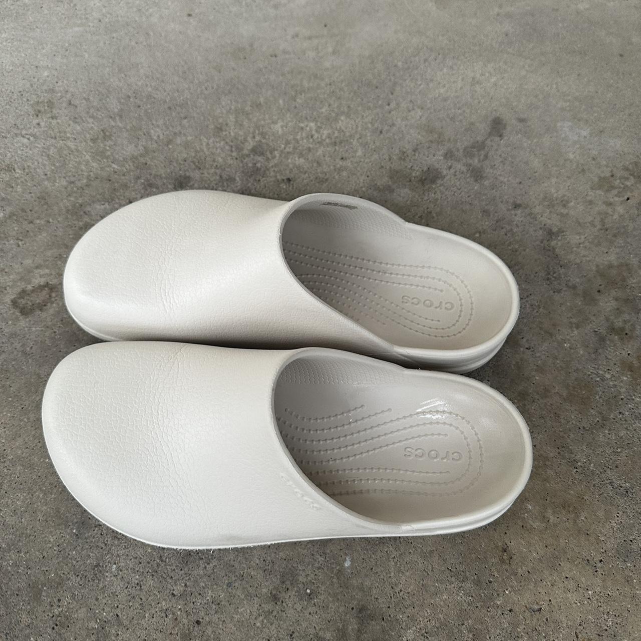 Cream Off-white color crocs - great condition - very... - Depop