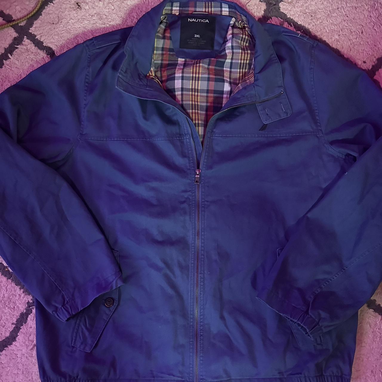 Vintage Navy Nautical Jacket plaid lining 3XL... - Depop