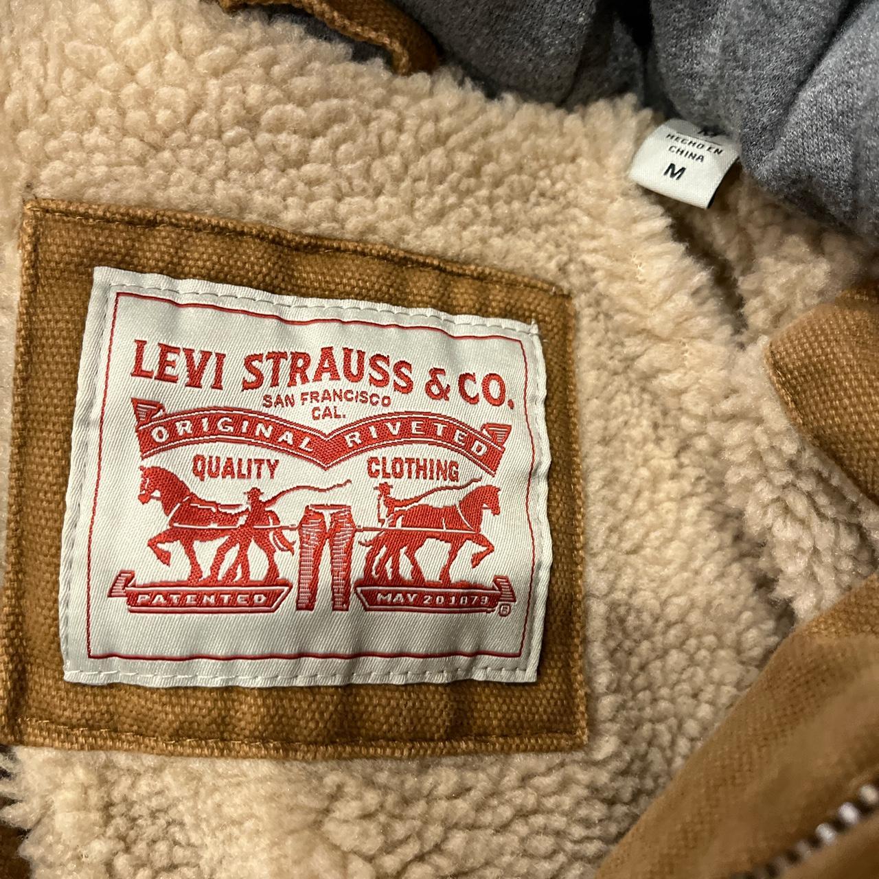 Levi’s Brown Hooded Jacket Men’s Medium - Depop