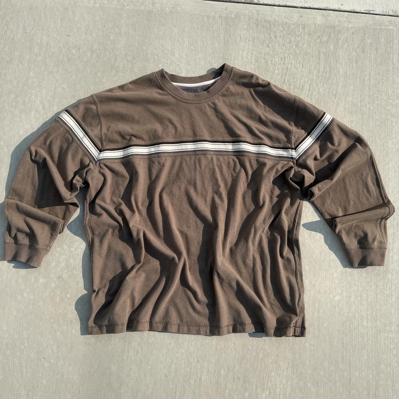 Vintage Grandpa Style Brown Striped sweater No tag... - Depop