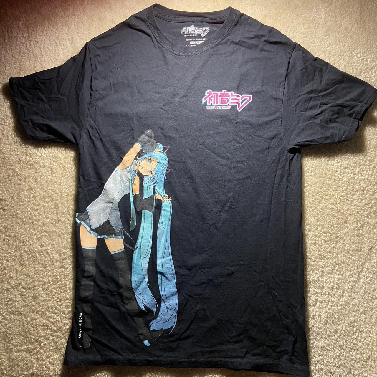 black hatsune miku shirt official merch/ medium - Depop
