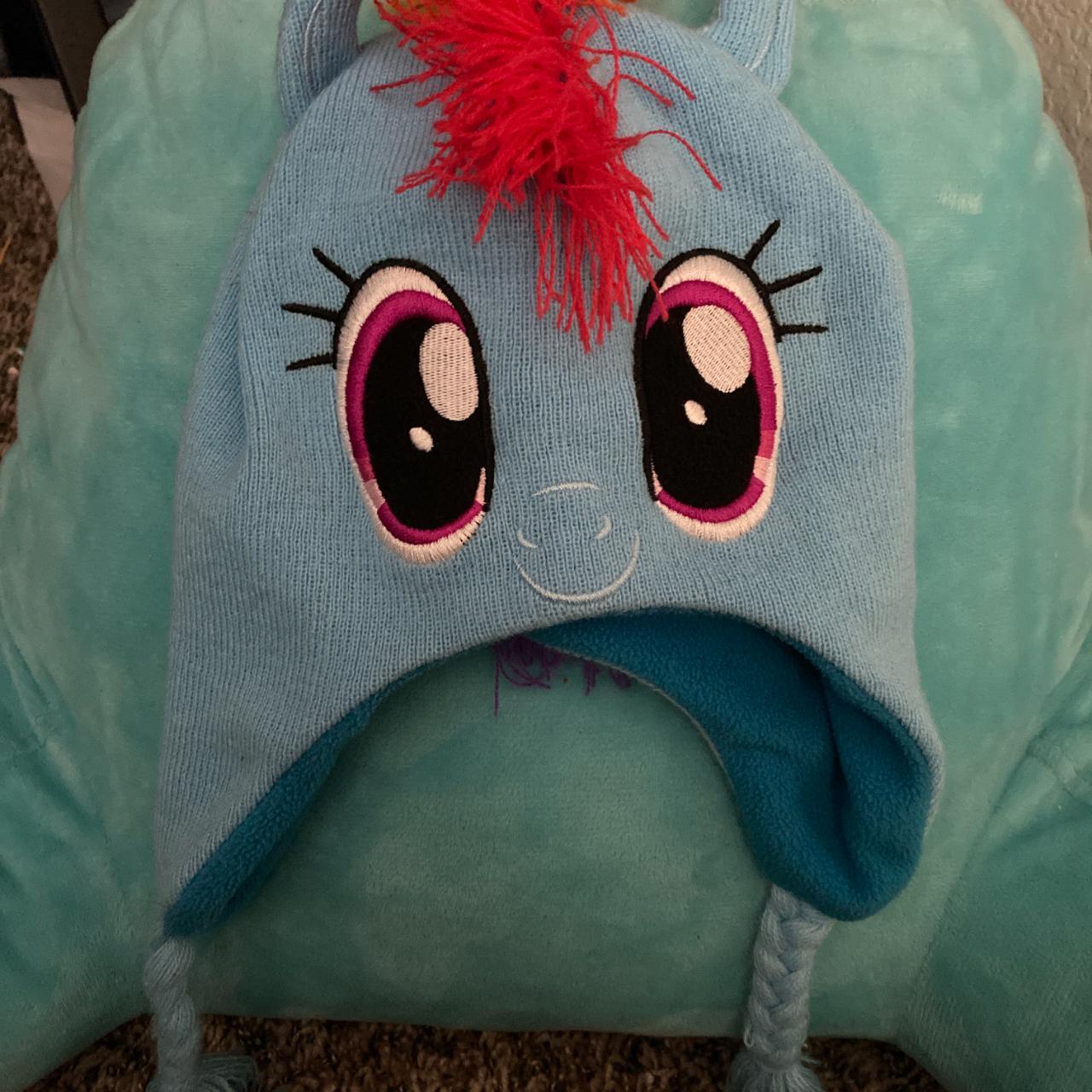 rainbow dash my little pony winter beanie (small)... - Depop