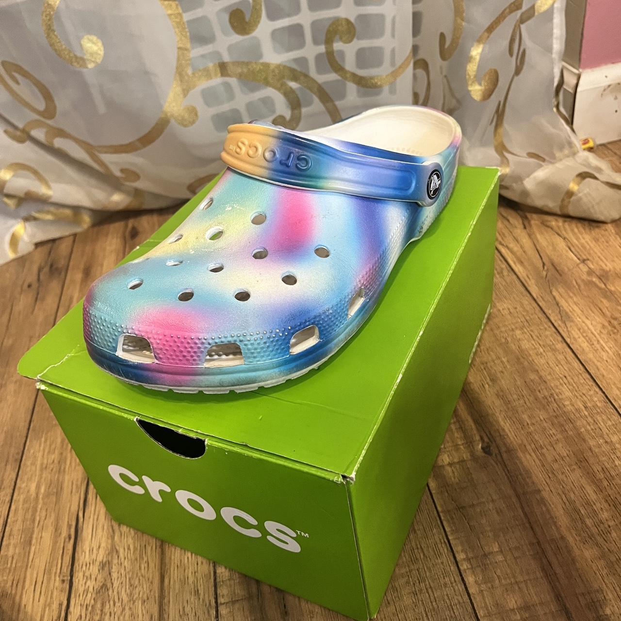 Crocs rainbow tie-dye clogs #rainbow | Depop