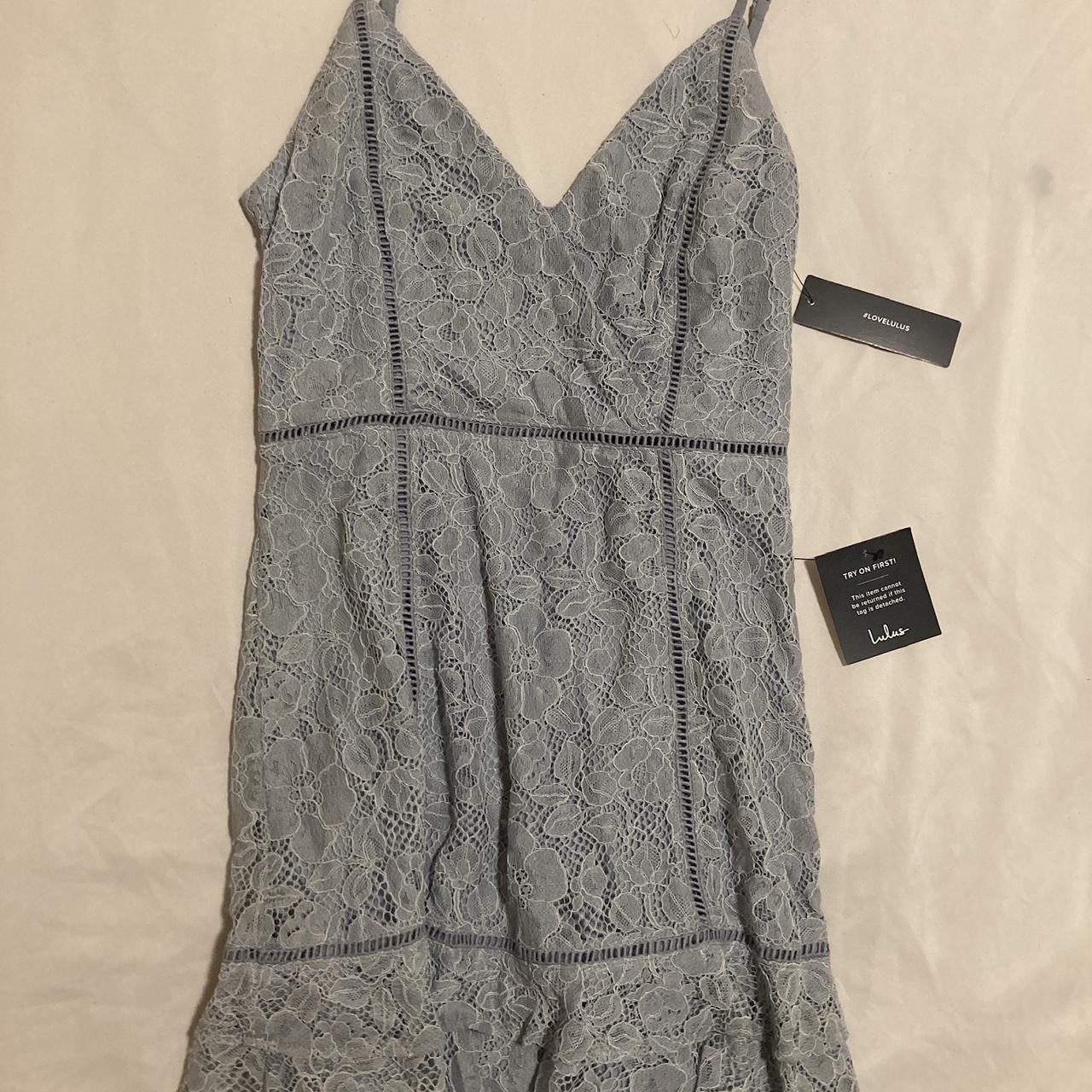 Lulus grey blue dress -brand new (still has tag!)... - Depop