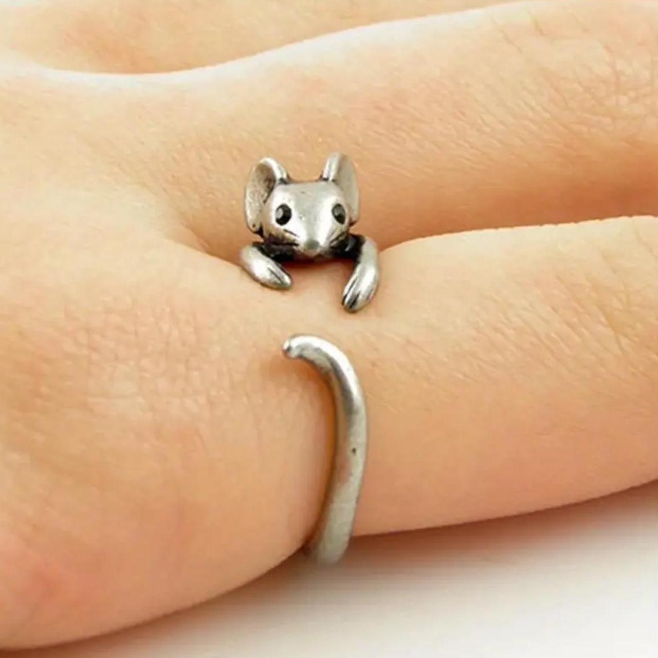 Silver Plated Mouse Adjustable Ring Love the item?... - Depop