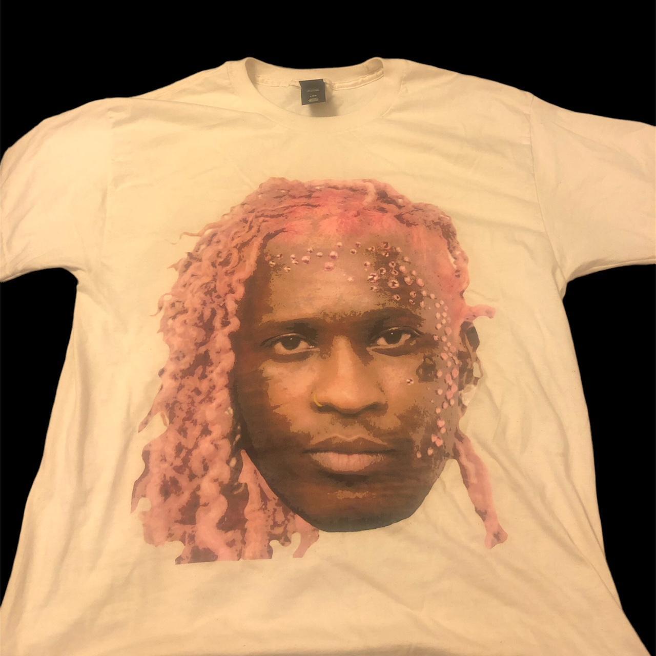 Large young thug face t shirt. Worn a couple times... - Depop