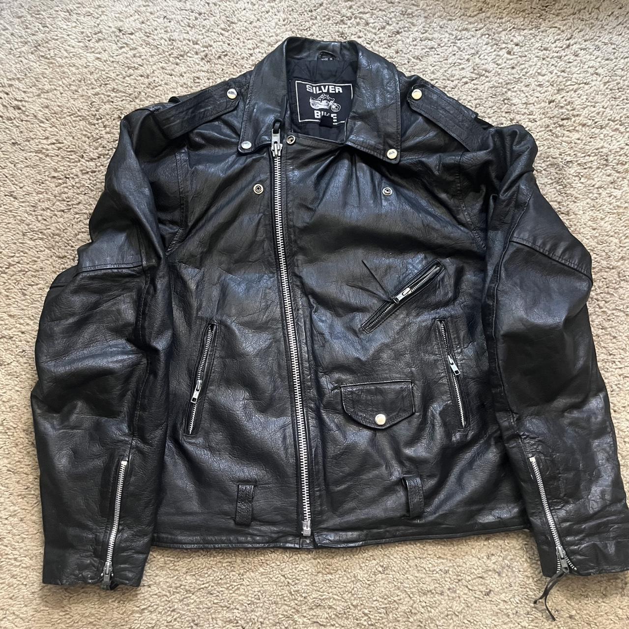 Japanese leather jacket with unique zipper designs... | Depop