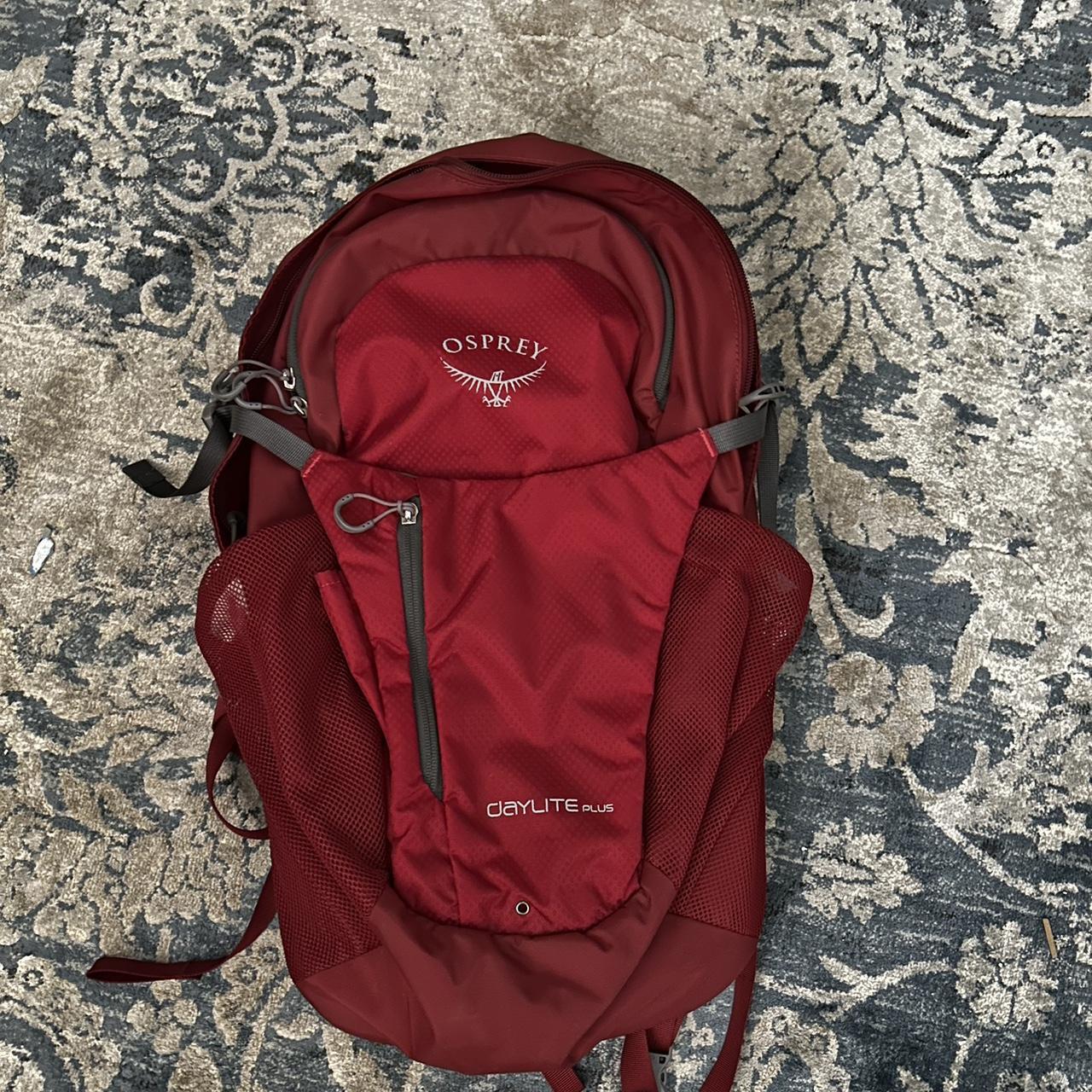 Osprey red backpack worn once - Depop