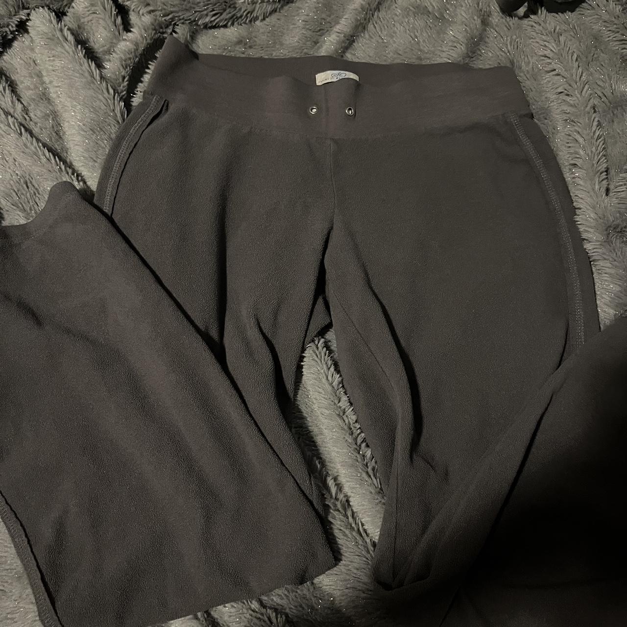 grey wide leg low rise sweats - Depop
