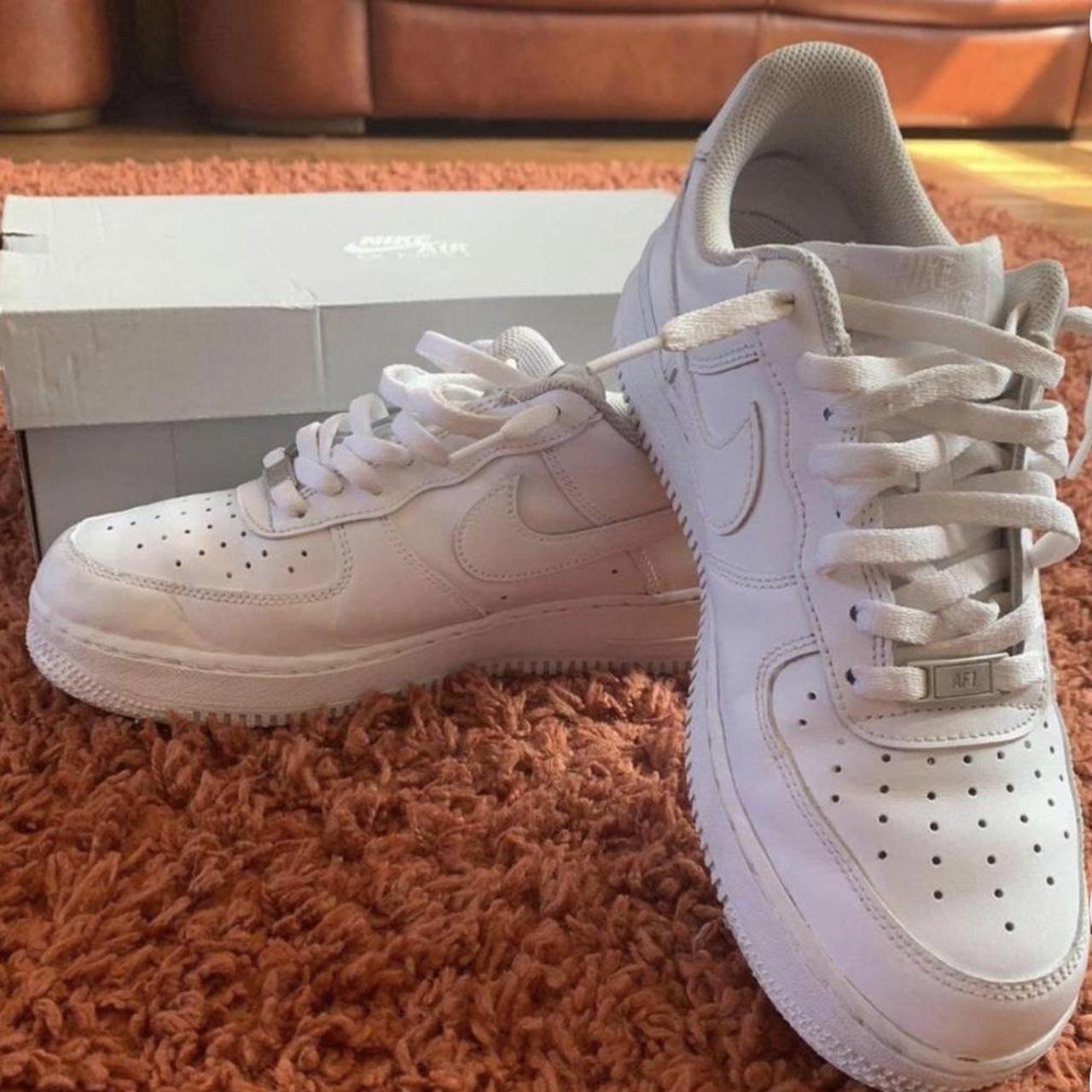 All white Nike Air Force 1s No box Dm for questions... - Depop