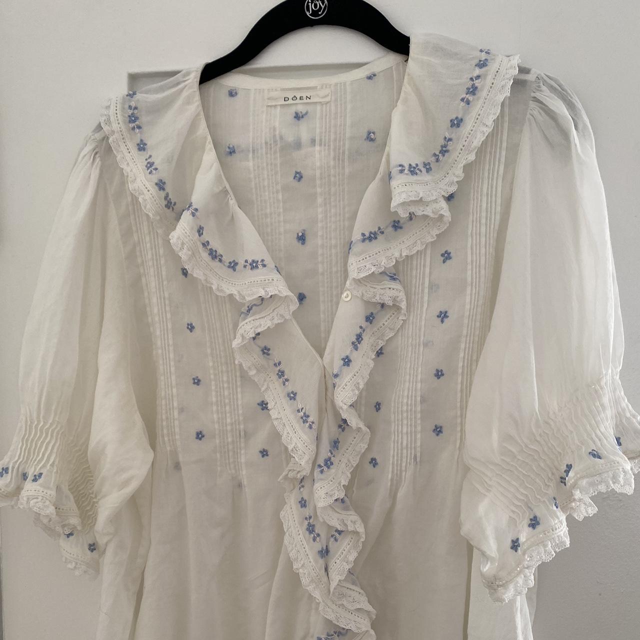 Dôen Hettie Top in Salt Blue color way. Size large.... - Depop