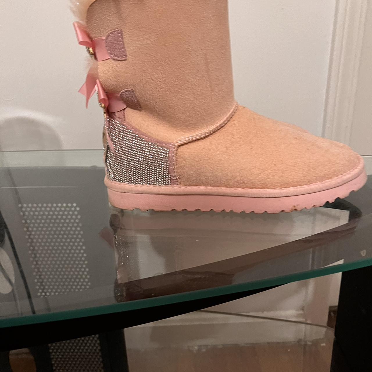 Pink UGG boots with bows #UGG #PinkBoots Size 9 in... - Depop