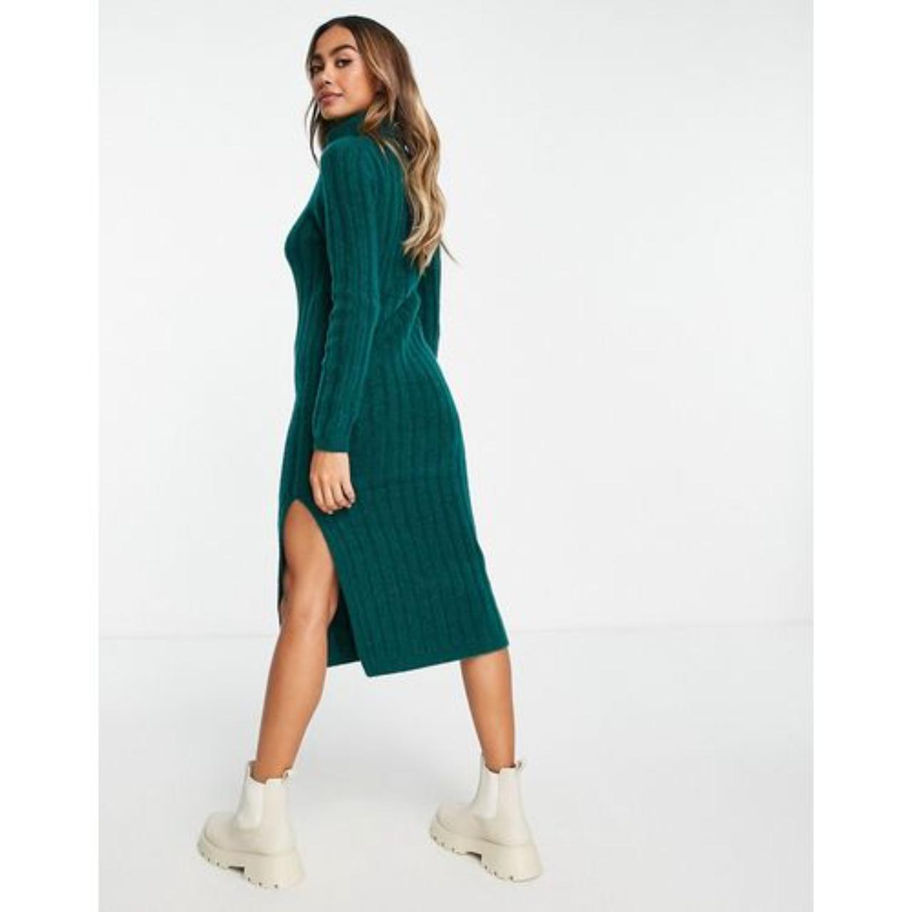 ASOS DESIGN Knitted Midi dress with roll neck, long... - Depop