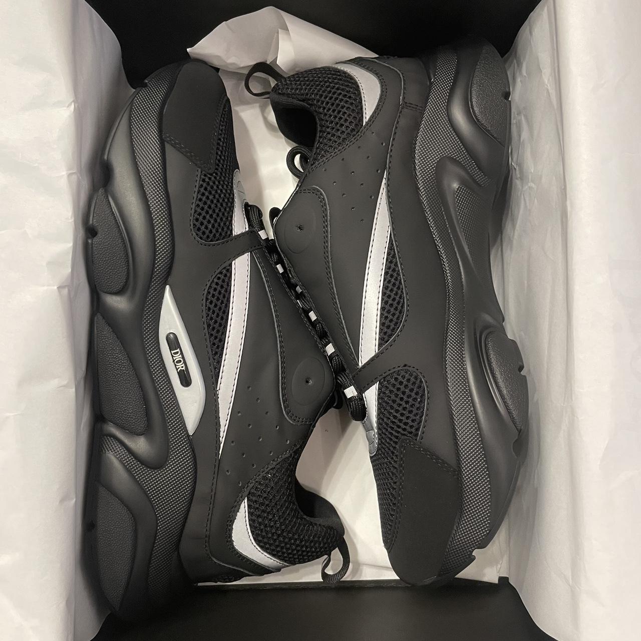 Dior B22 ‘Black Reflective’ Black Technical Mesh and... - Depop