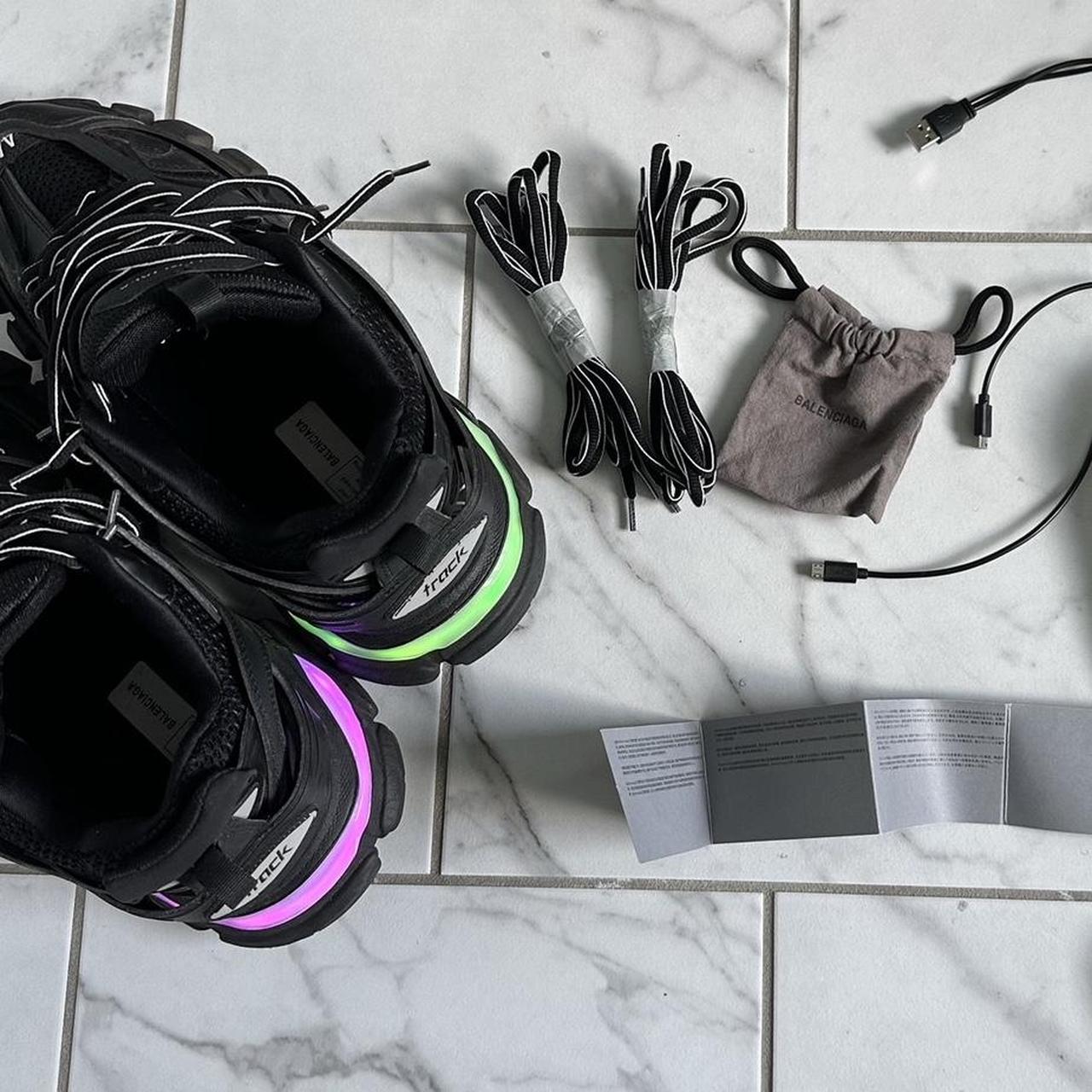 LED Balenciaga Track Runner in black colorway... - Depop