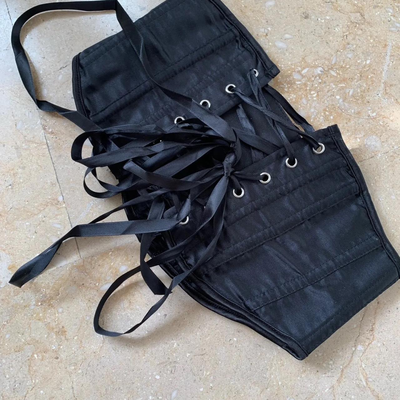 Corset Satin Bustier Fish Boned Waist Slimming... - Depop