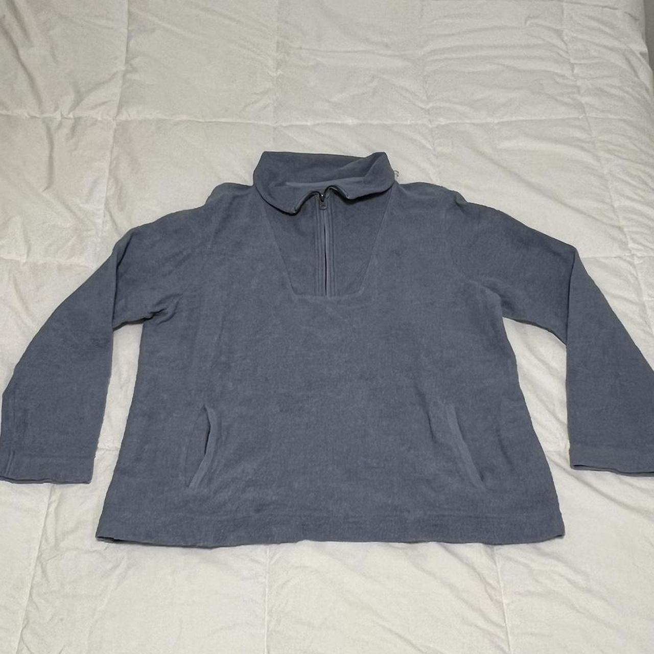 Fat face Light Blue Sweater Jacket Size: Large... - Depop