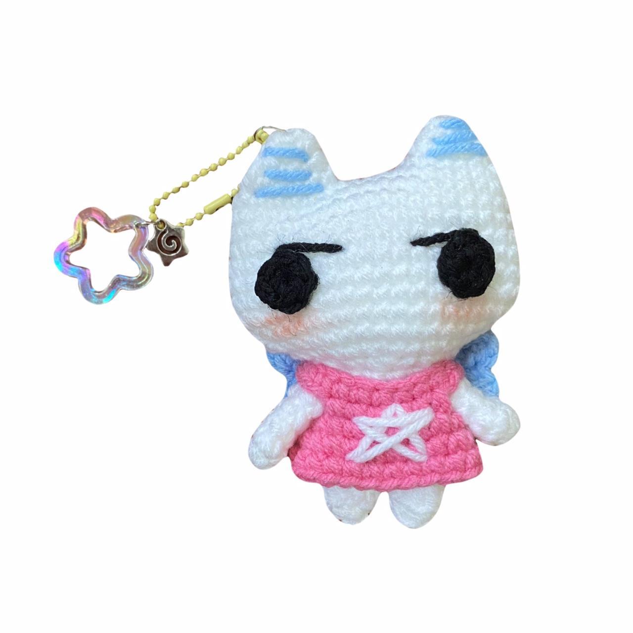 Angel toro inoue inspired cat crochet keychain,... - Depop